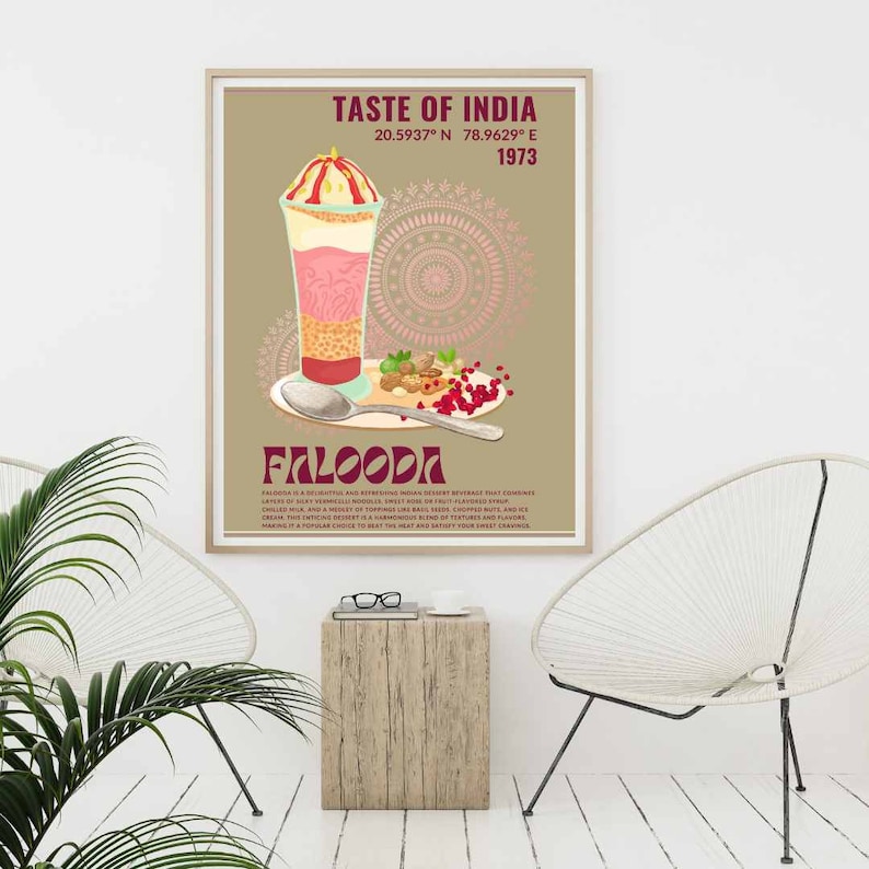 Falooda Art | India Poster | Desi Art | Kitchen Décor | Food Art | Mid ...