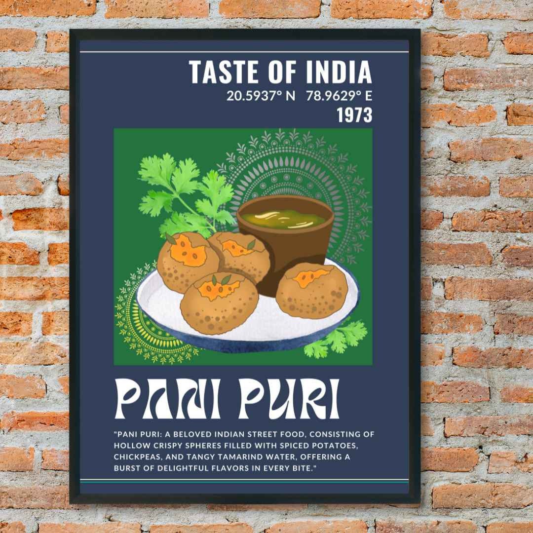Pani Puri Art | India Poster | Desi Art | Kitchen Décor | Food Art ...