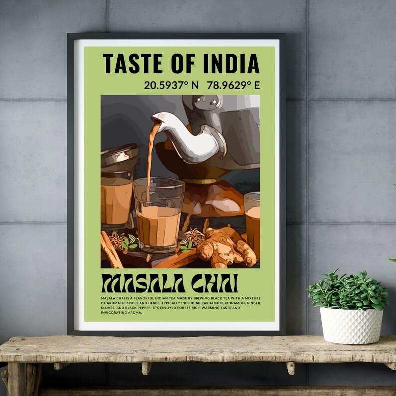 Masala Chai | India Poster | Desi Art | Kitchen Décor | Food Art ...
