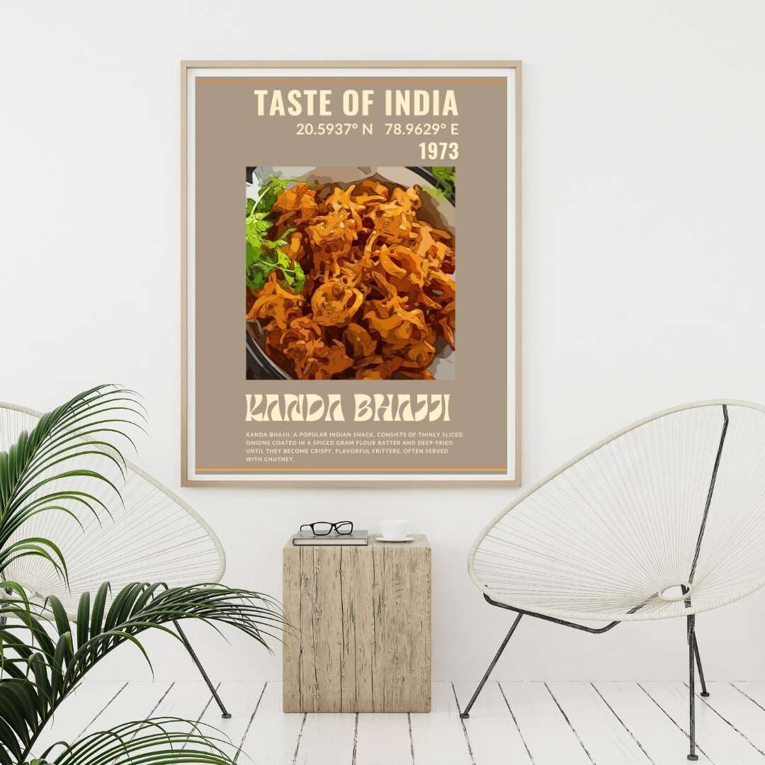 Kanda Bhajji | India Poster | Desi Art | Kitchen Décor| Food Art | Eat ...