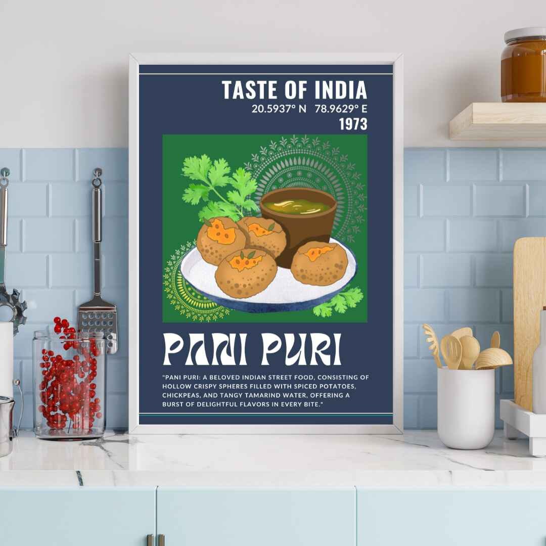 Pani Puri Art | India Poster | Desi Art | Kitchen Décor | Food Art ...