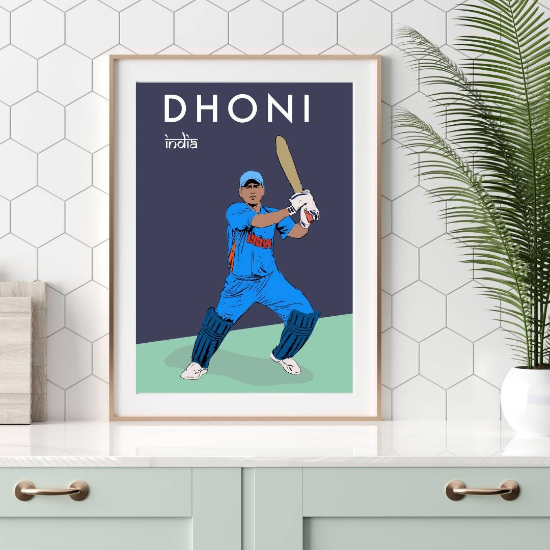 Mahendra Singh Dhoni Poster, Cricket Legend Artwork, Limited Edition ...