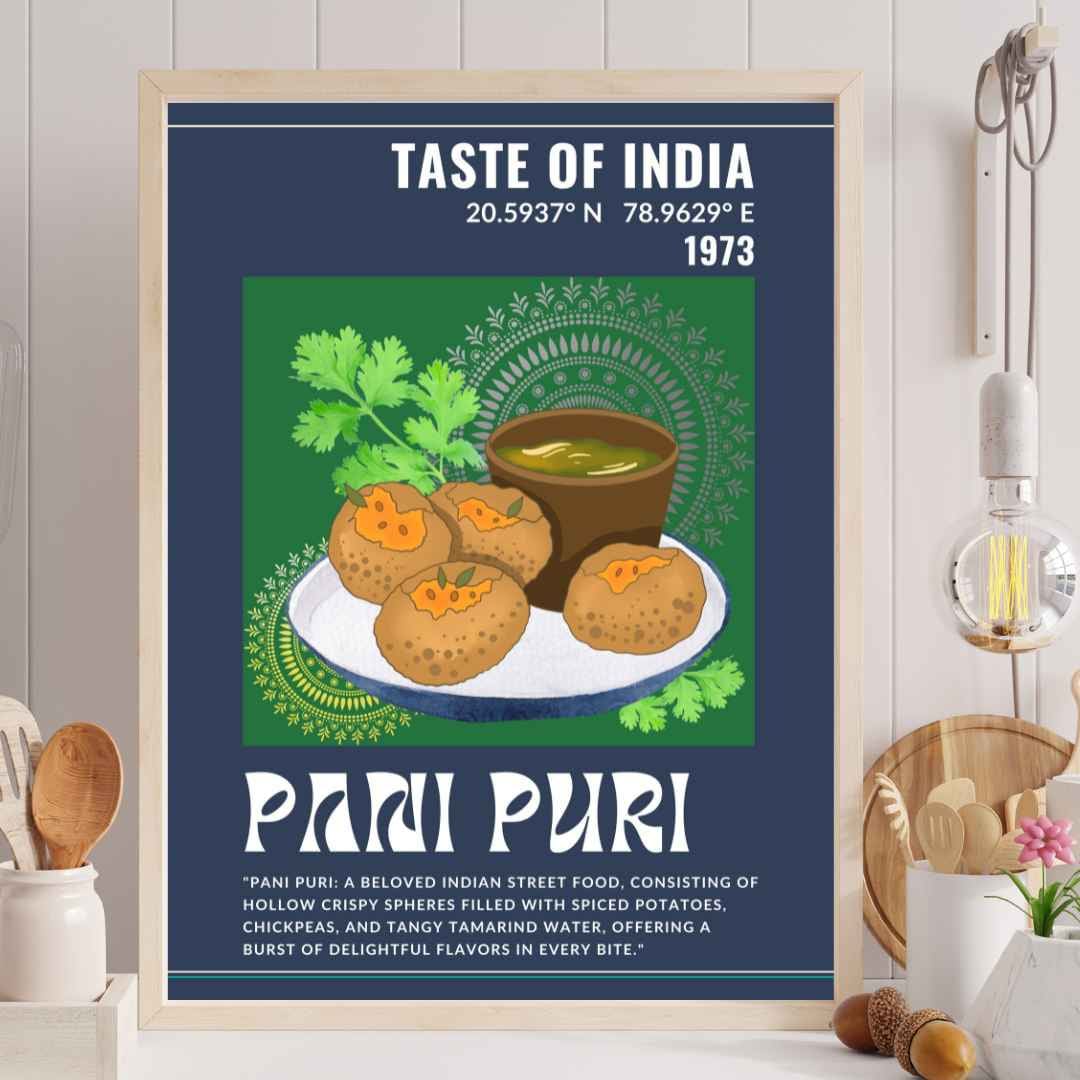 Pani Puri Art | India Poster | Desi Art | Kitchen Décor | Food Art ...