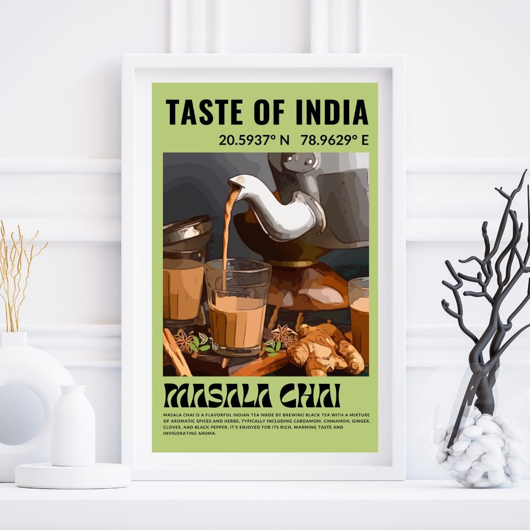 Masala Chai | India Poster | Desi Art | Kitchen Décor | Food Art ...