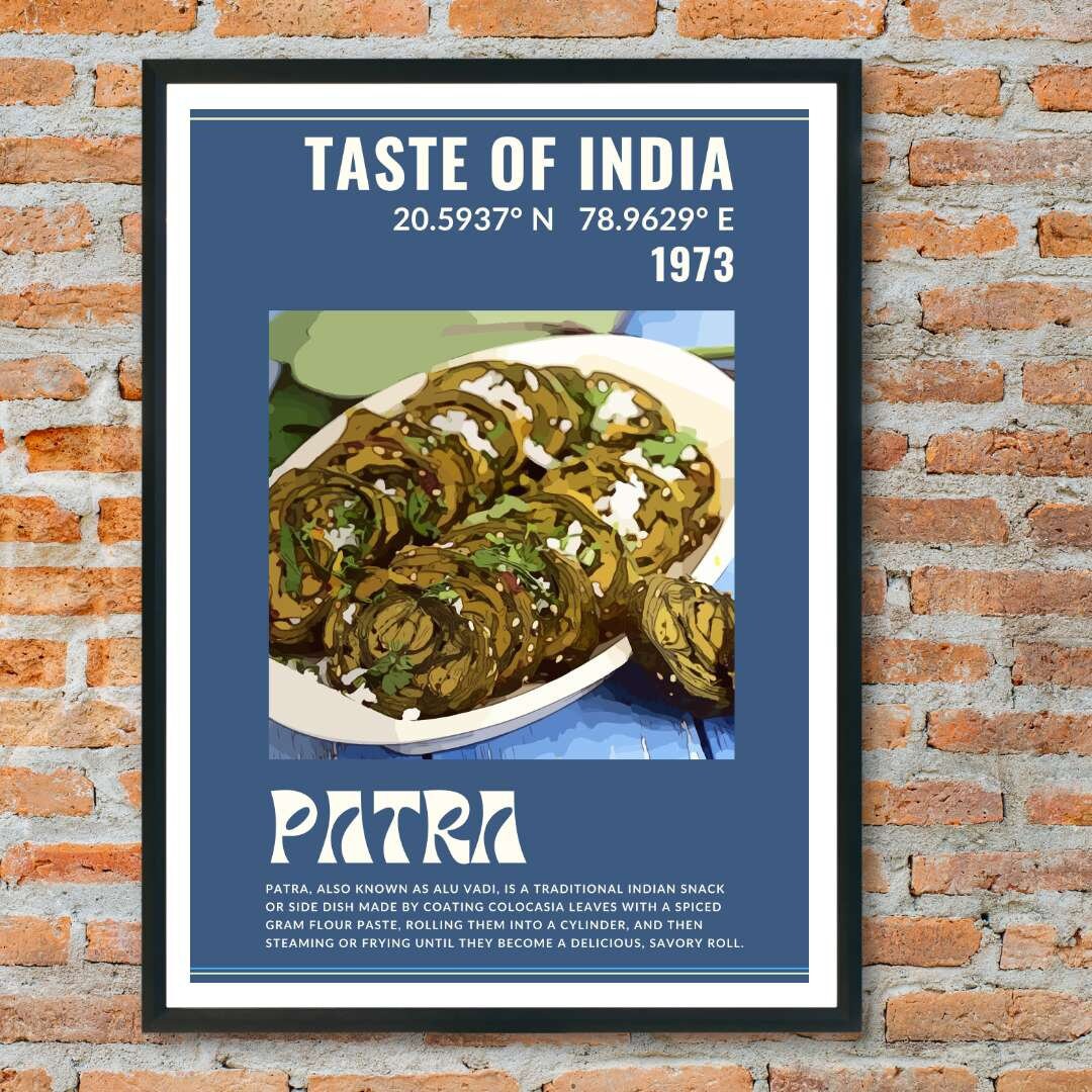 Patra | India Poster | Desi Art | Kitchen Décor| Food Art | Eat Sign ...