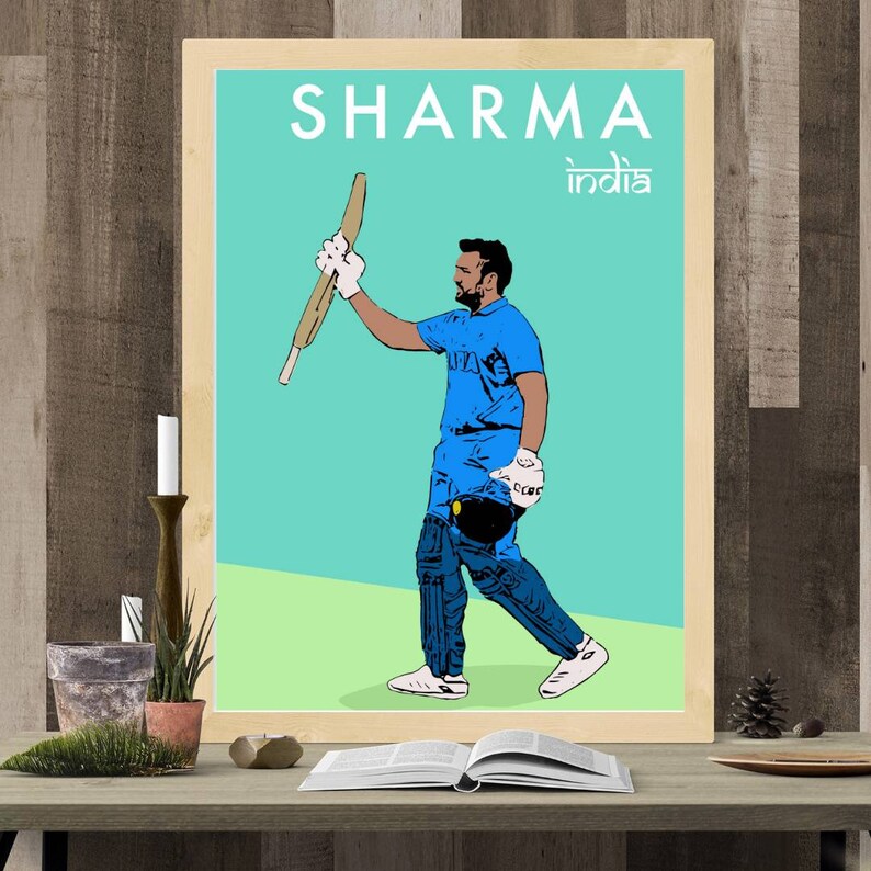 Rohit Sharma Poster, Cricket Legend Artwork, Mumbai Indians, Sports ...
