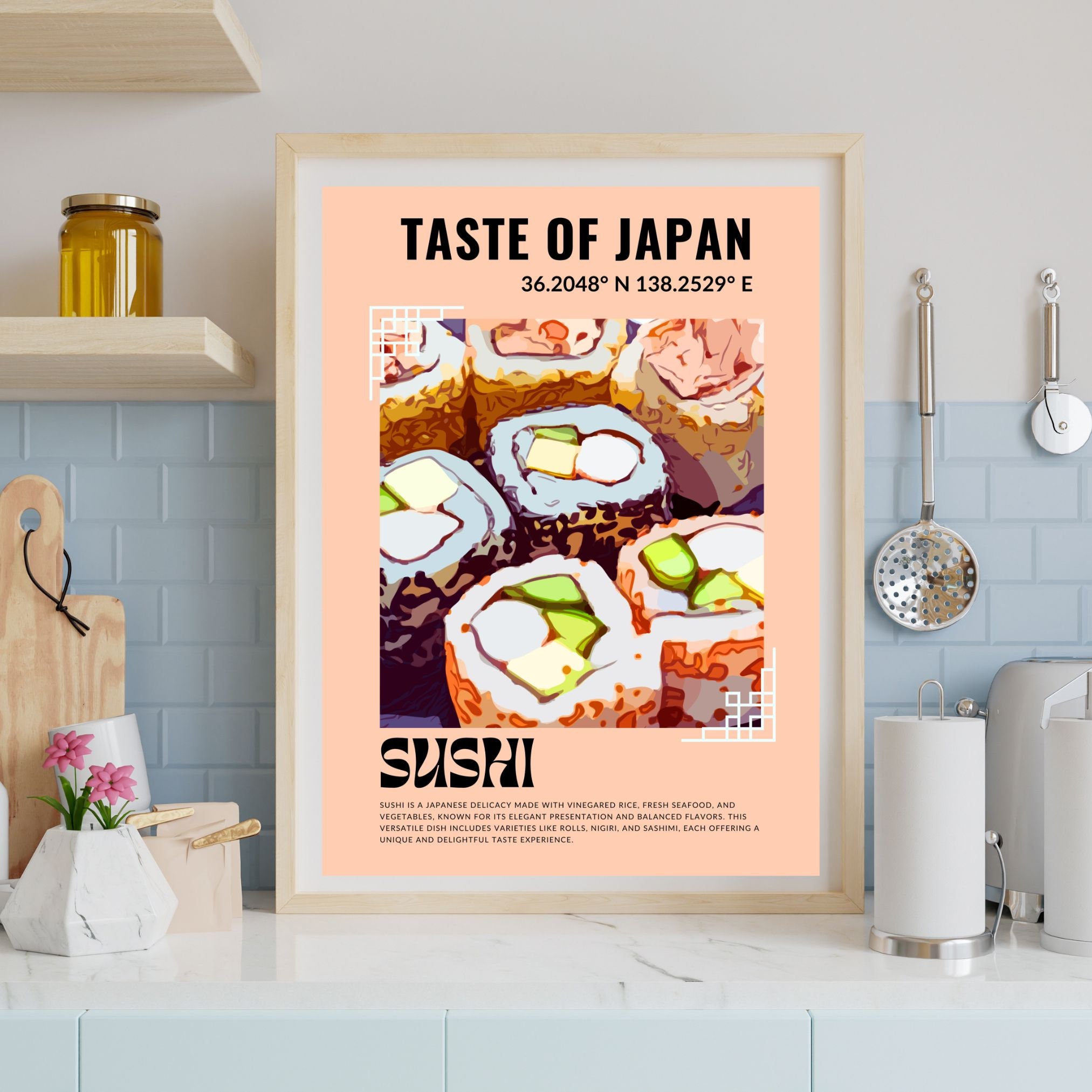 Sushi Print | Japan Poster | Kitchen Décor | Food Art | Eat Sign | Pop ...