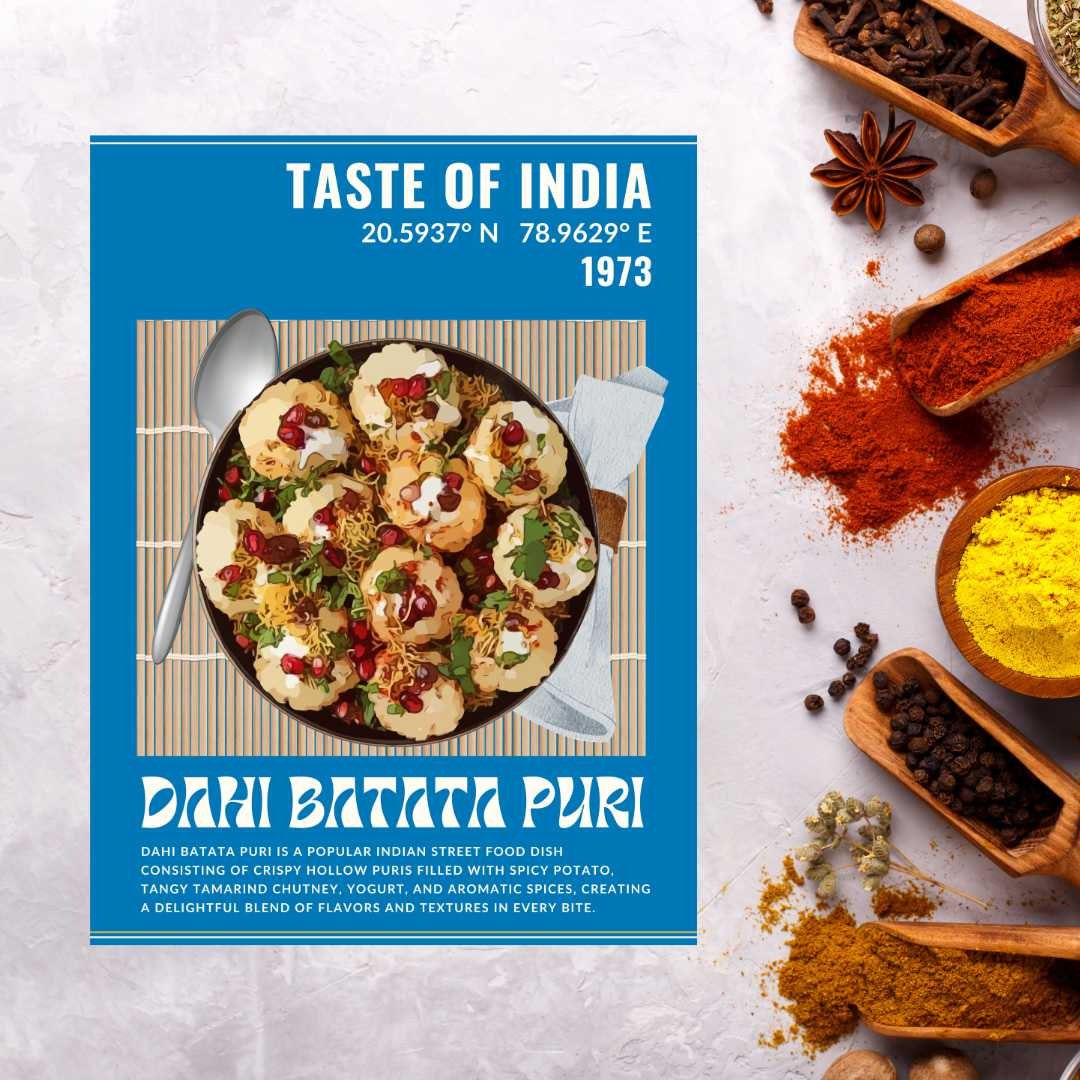 Dahi Batata Puri | India Poster | Desi Art | Kitchen Décor| Food Art ...