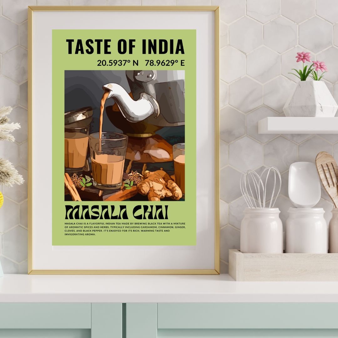 Masala Chai | India Poster | Desi Art | Kitchen Décor | Food Art ...