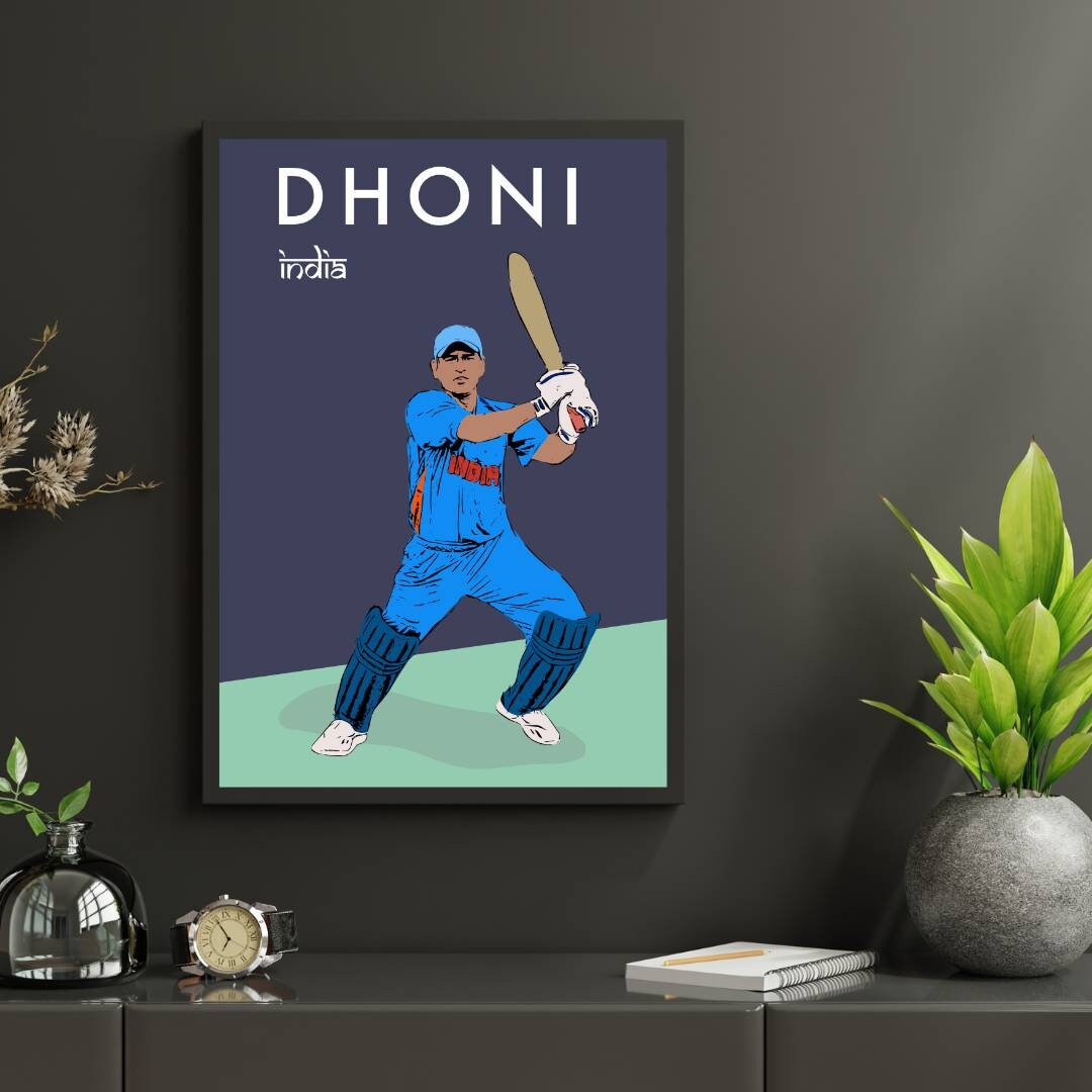 Mahendra Singh Dhoni Poster, Cricket Legend Artwork, Limited Edition ...