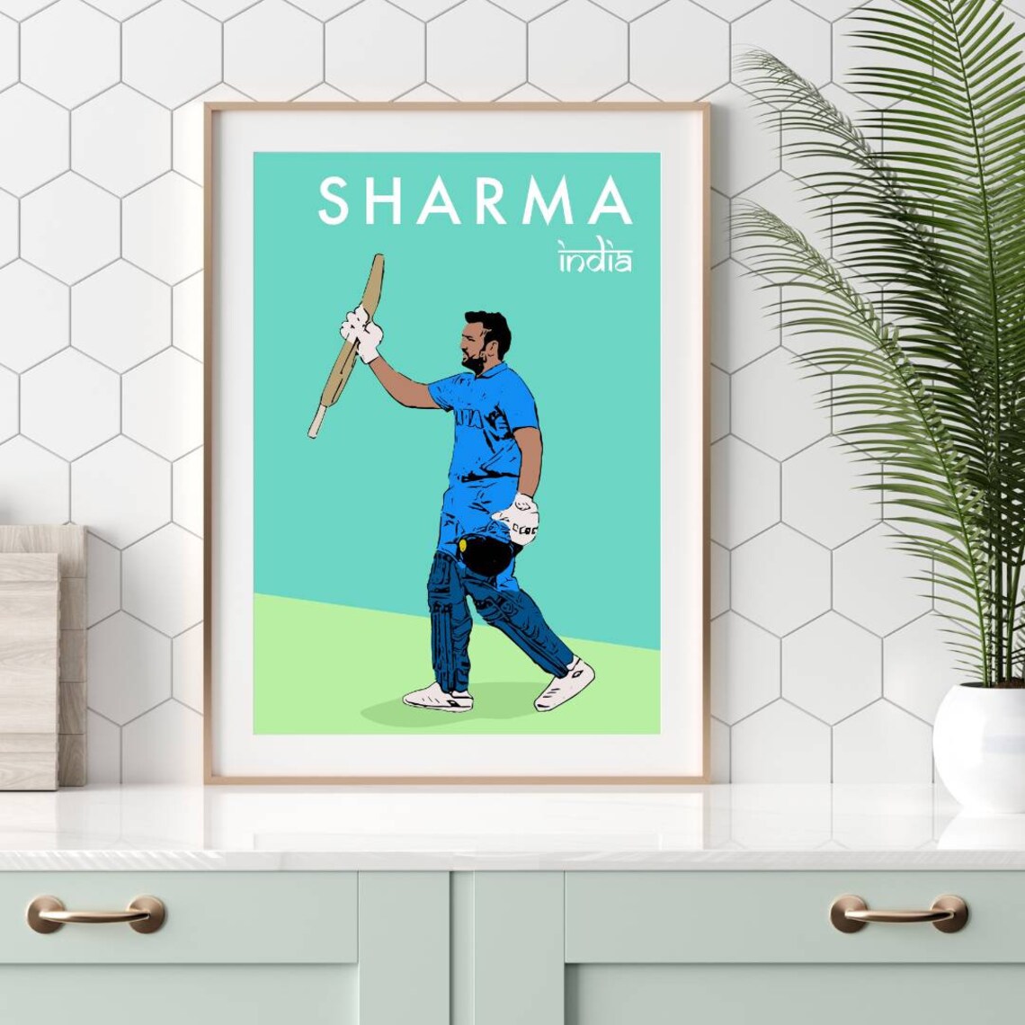Rohit Sharma Poster, Cricket Legend Artwork, Mumbai Indians, Sports ...