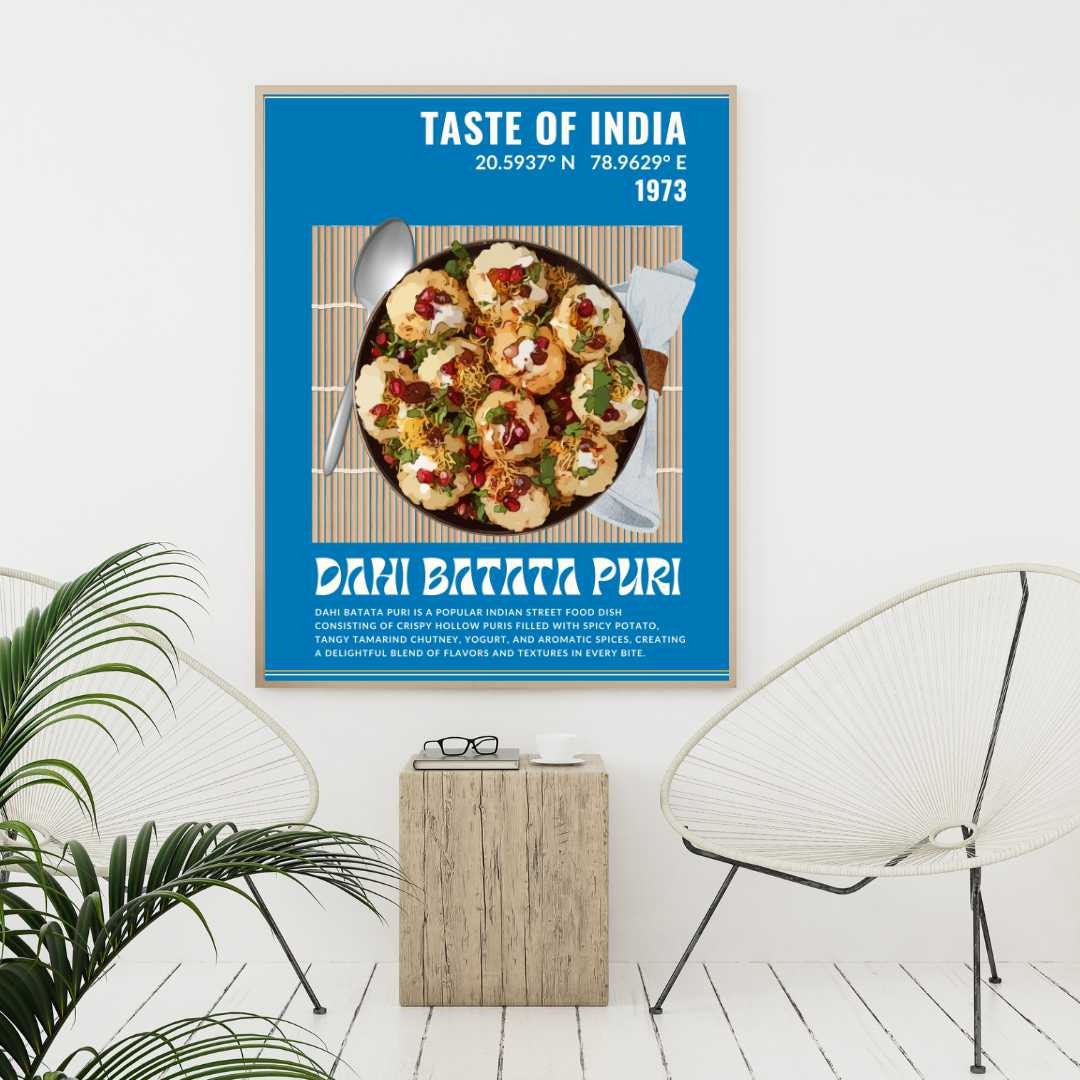 Dahi Batata Puri | India Poster | Desi Art | Kitchen Décor| Food Art ...