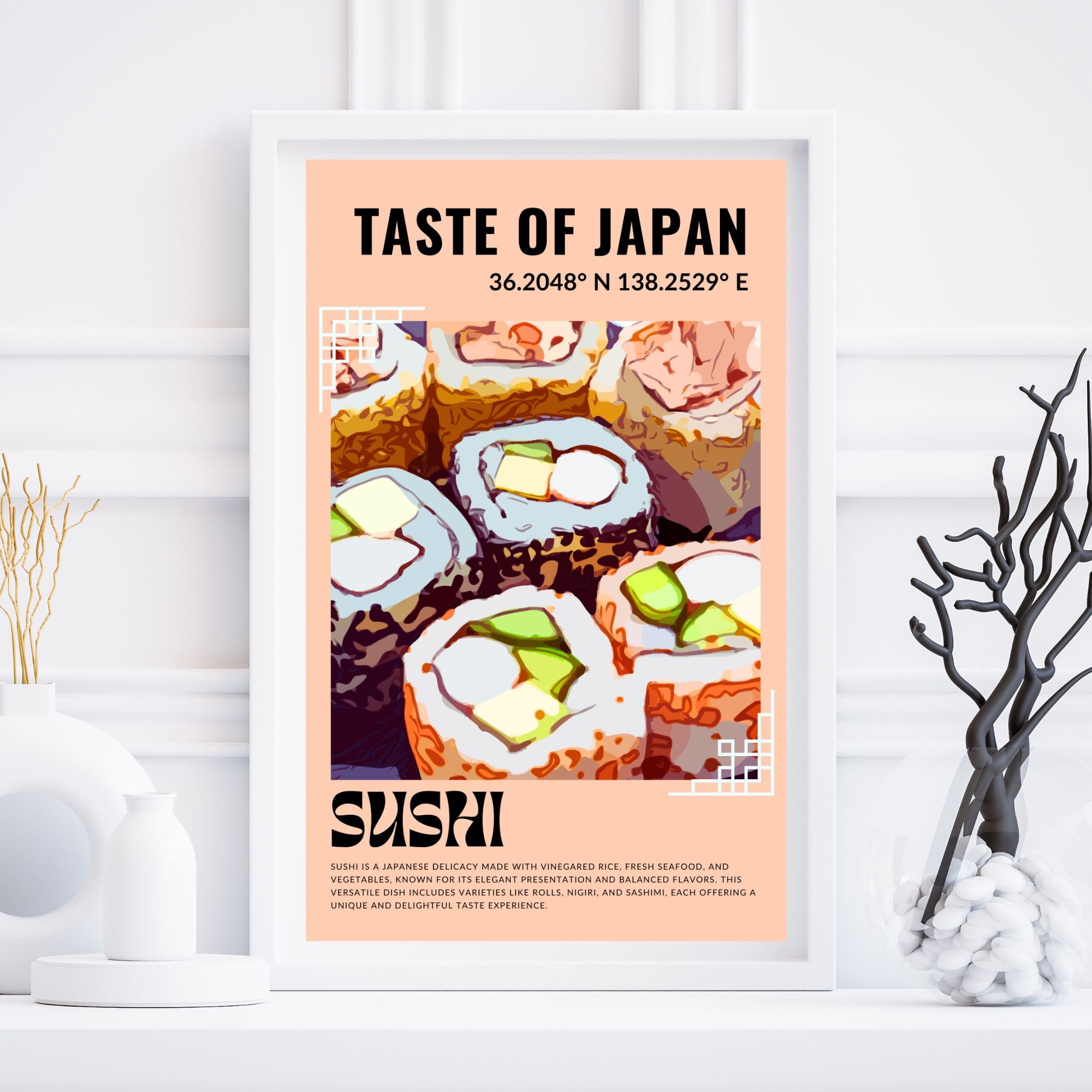 Sushi Print | Japan Poster | Kitchen Décor | Food Art | Eat Sign | Pop ...