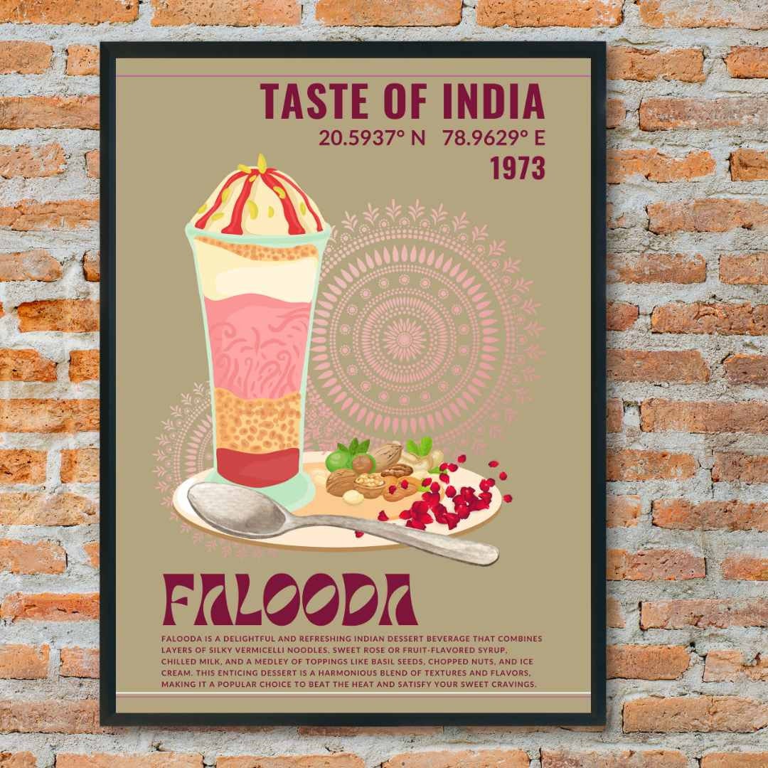 Falooda Art | India Poster | Desi Art | Kitchen Décor | Food Art | Mid ...