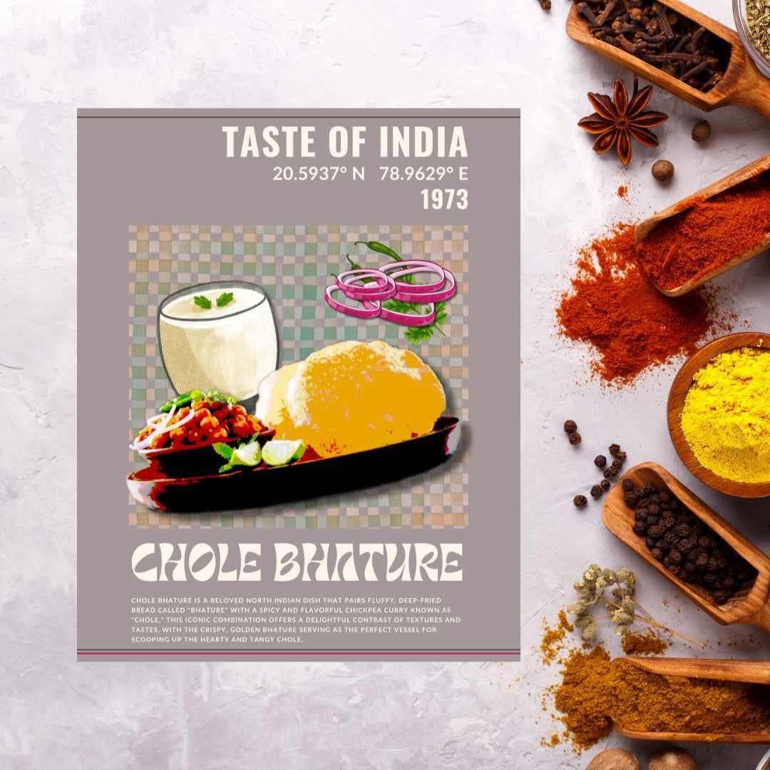 Chole Bhature | India Poster | Desi Art | Kitchen Décor | Food Art ...