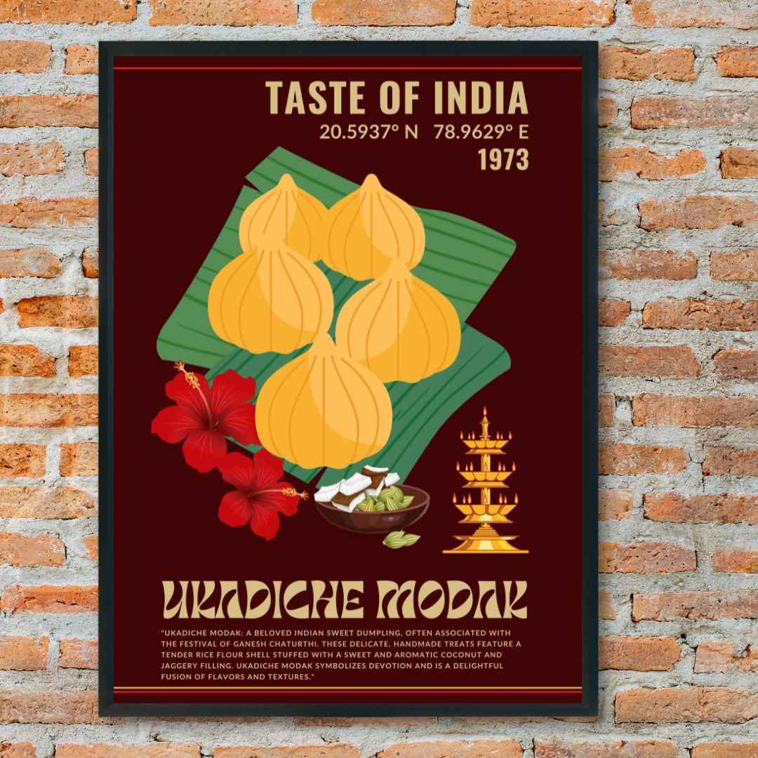 Ukadiche Modak | India Poster | Desi Art | Kitchen Décor | Food Art ...