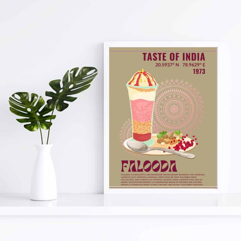 Falooda Art | India Poster | Desi Art | Kitchen Décor | Food Art | Mid ...