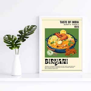 Biryani Print | India Poster | Desi Art | Kitchen Décor | Food Art ...
