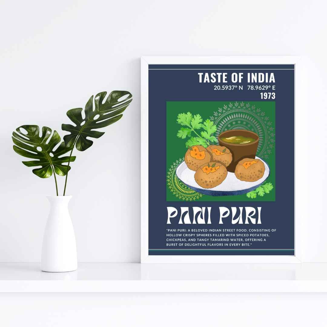 Pani Puri Art | India Poster | Desi Art | Kitchen Décor | Food Art ...