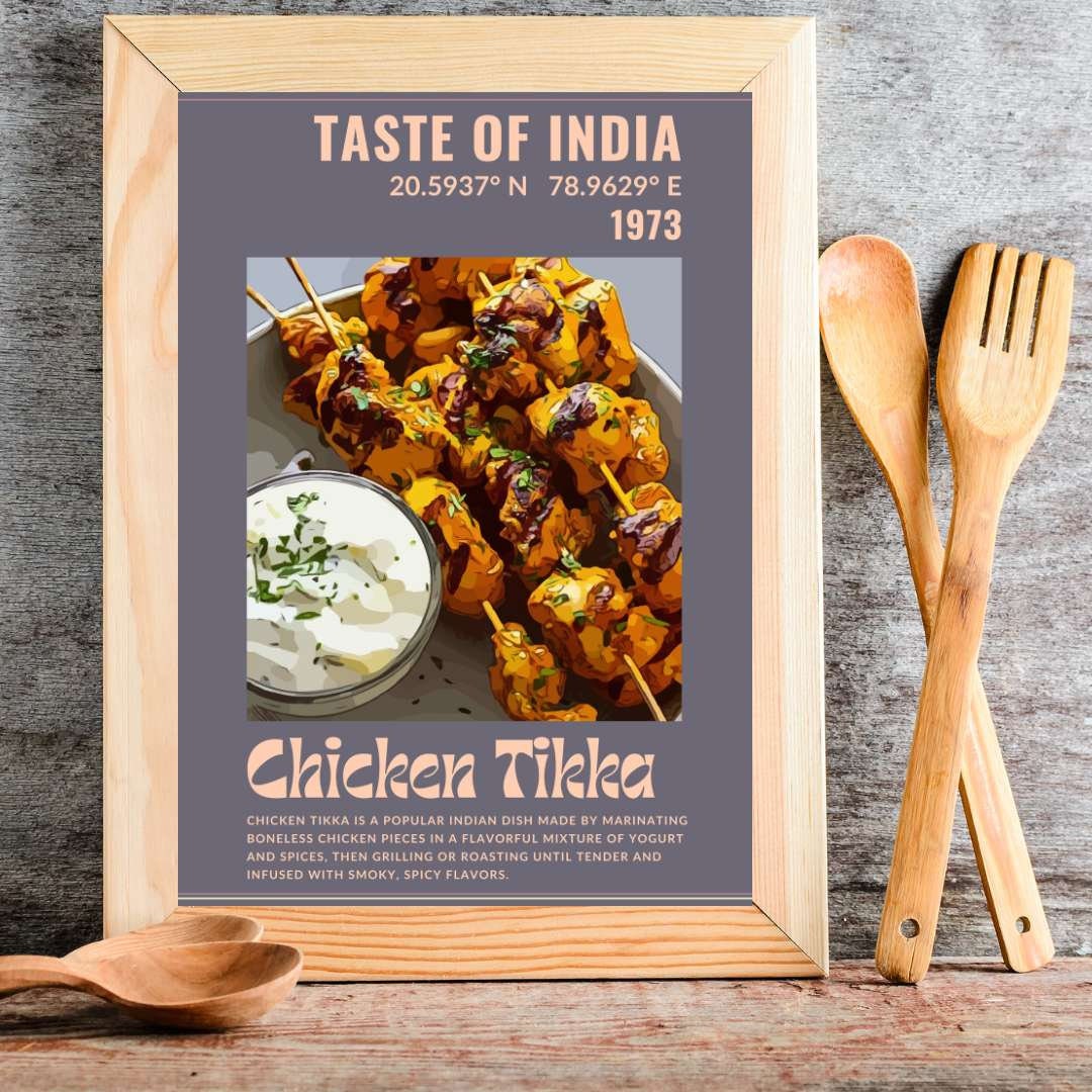 Chicken Tikka | India Poster | Desi Art | Kitchen Décor| Food Art | Eat ...