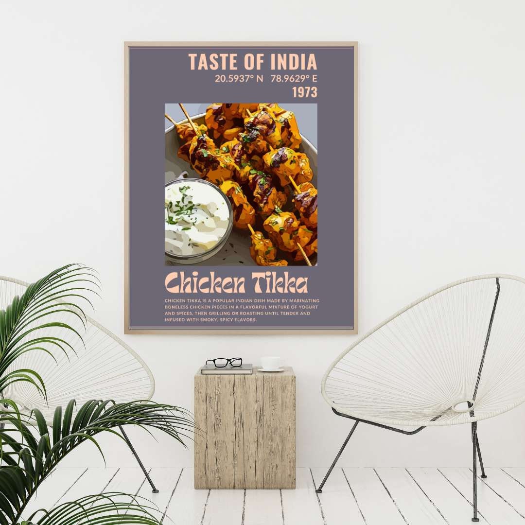 Chicken Tikka | India Poster | Desi Art | Kitchen Décor| Food Art | Eat ...