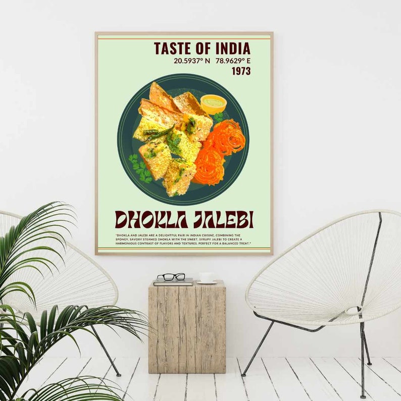 Dhokla Jalebi | India Poster | Desi Art | Kitchen Décor | Food Art ...