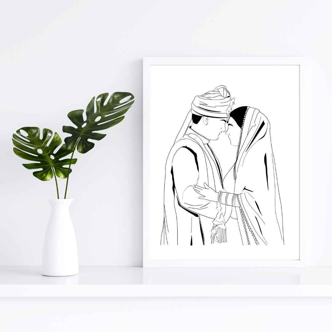 Indian Wedding Line Art I Line Wall Print I Wall Print Indian ...