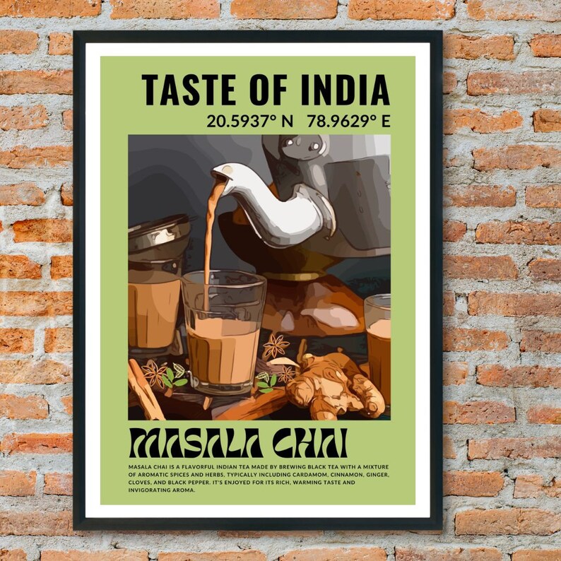 Masala Chai | India Poster | Desi Art | Kitchen Décor | Food Art ...