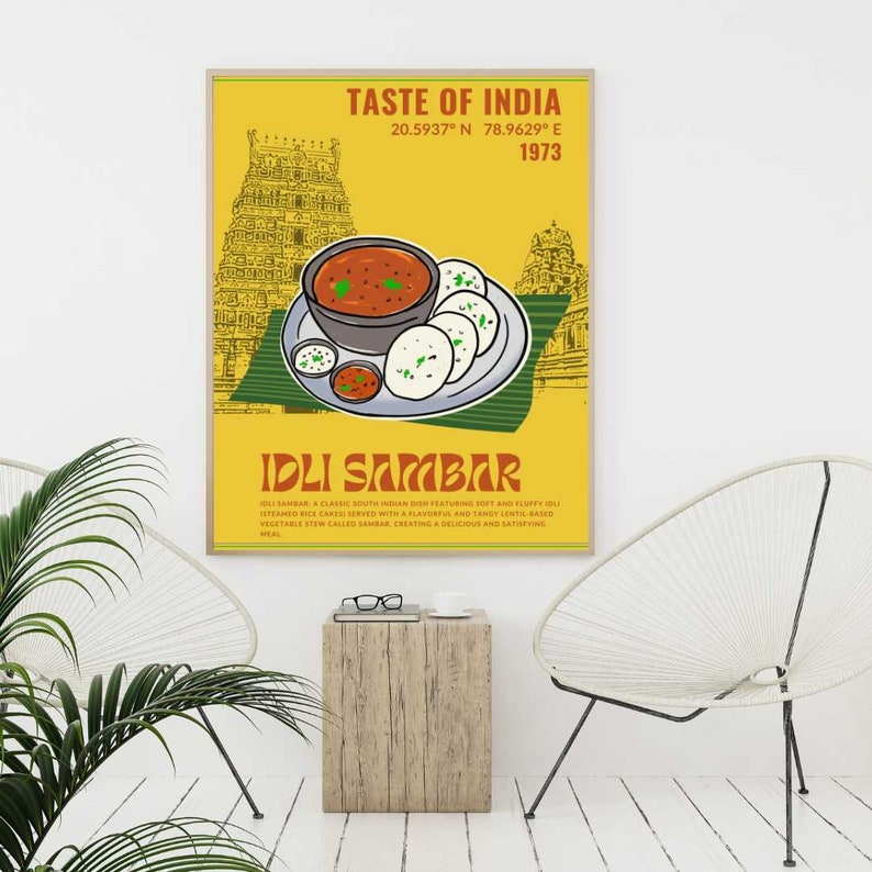 Idli Sambar | India Poster | Desi Art | Kitchen Décor | Food Art ...