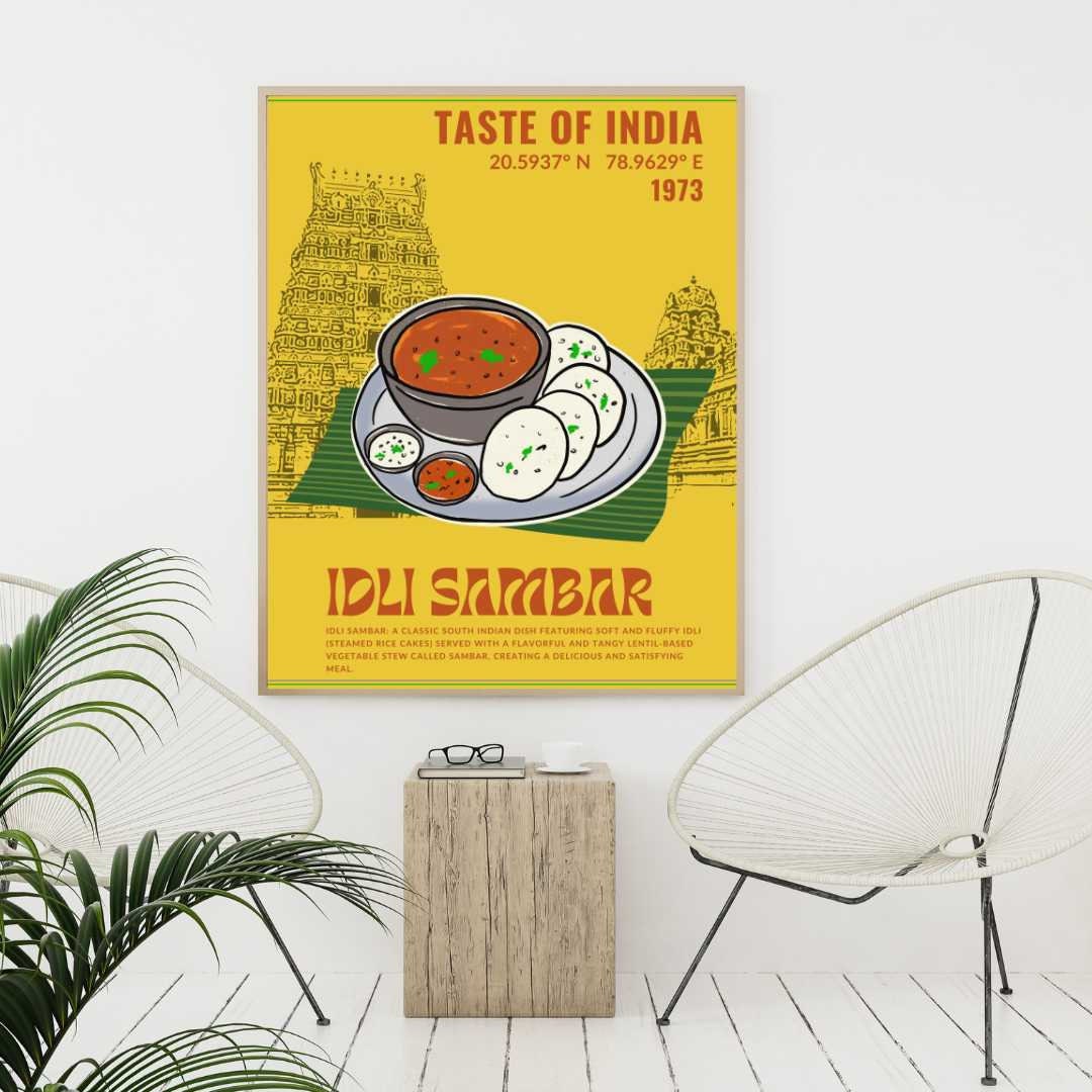Idli Sambar | India Poster | Desi Art | Kitchen Décor | Food Art ...