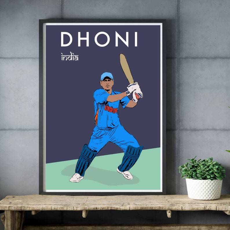 Mahendra Singh Dhoni Poster, Cricket Legend Artwork, Limited Edition ...