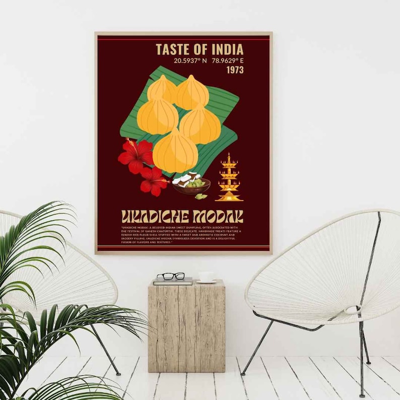 Ukadiche Modak | India Poster | Desi Art | Kitchen Décor | Food Art ...