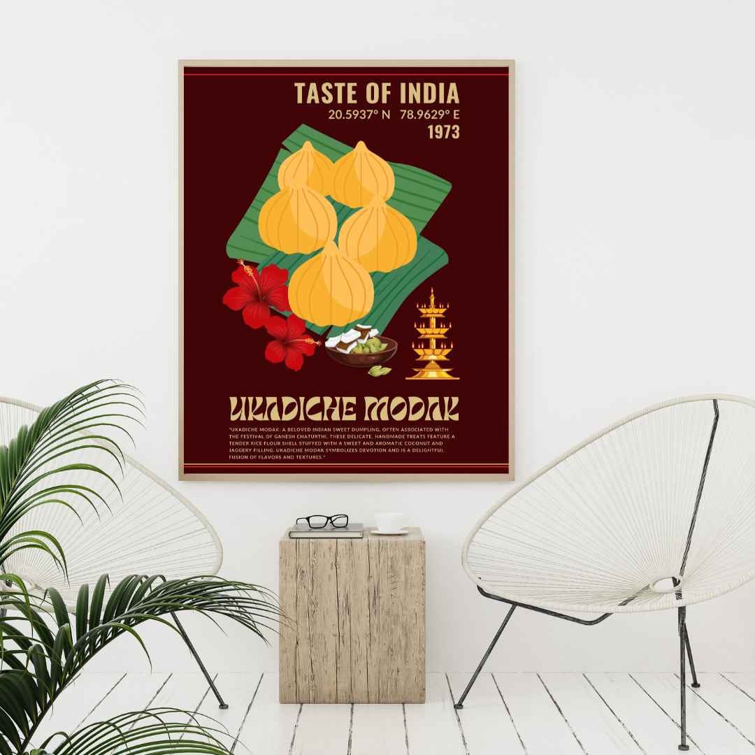 Ukadiche Modak | India Poster | Desi Art | Kitchen Décor | Food Art ...