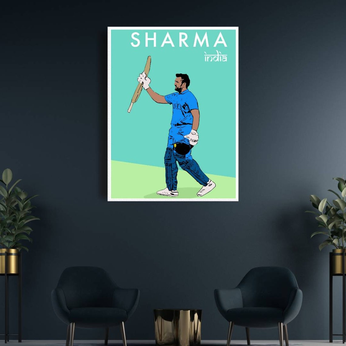 Rohit Sharma Poster Cricket Legend Artwork Mumbai Indians - Etsy