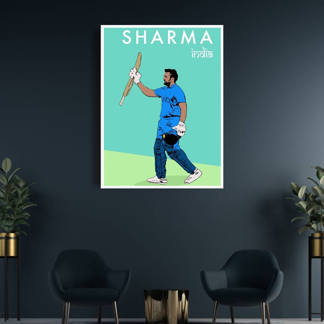 Rohit Sharma Poster, Cricket Legend Artwork, Mumbai Indians, Sports ...
