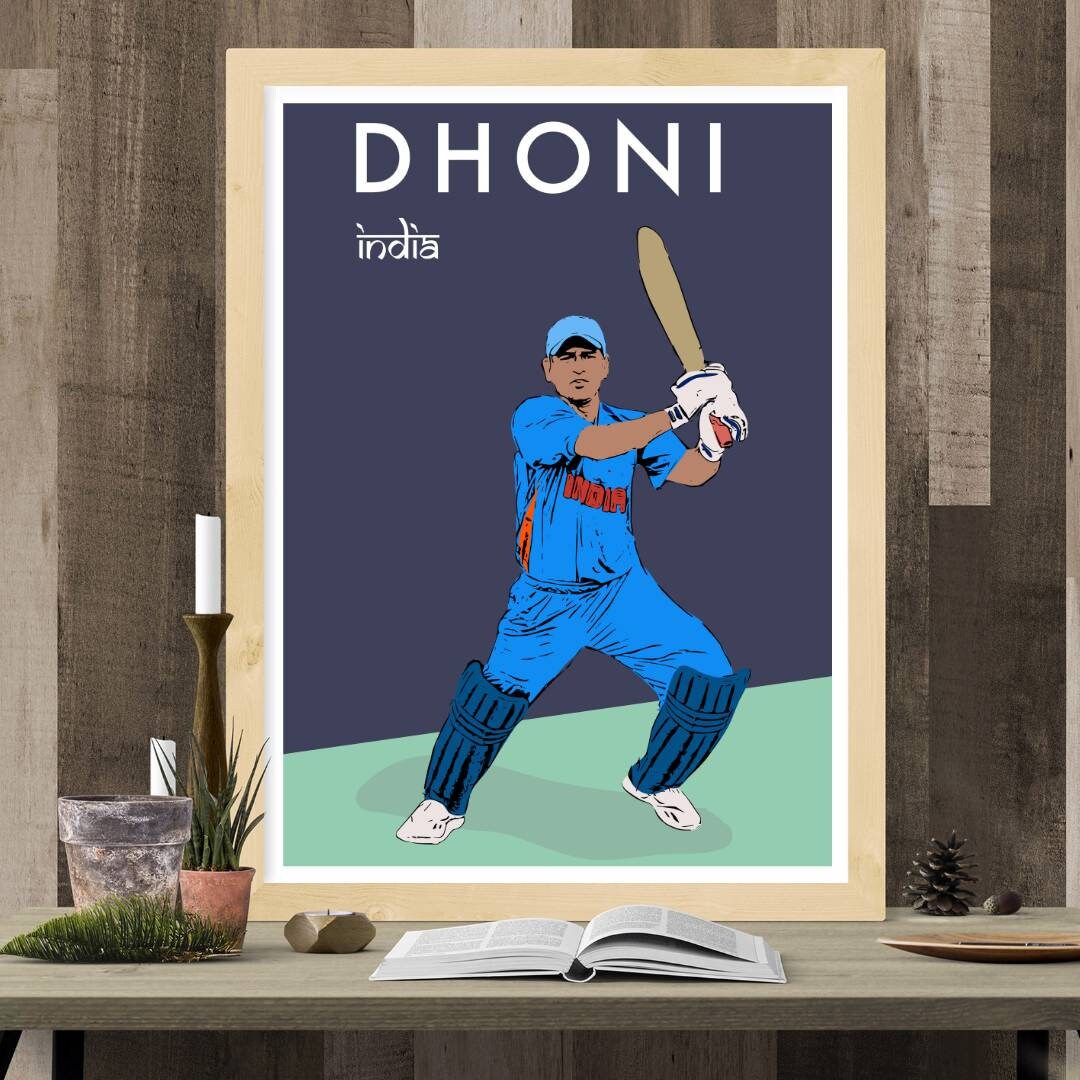 Mahendra Singh Dhoni Poster, Cricket Legend Artwork, Limited Edition ...