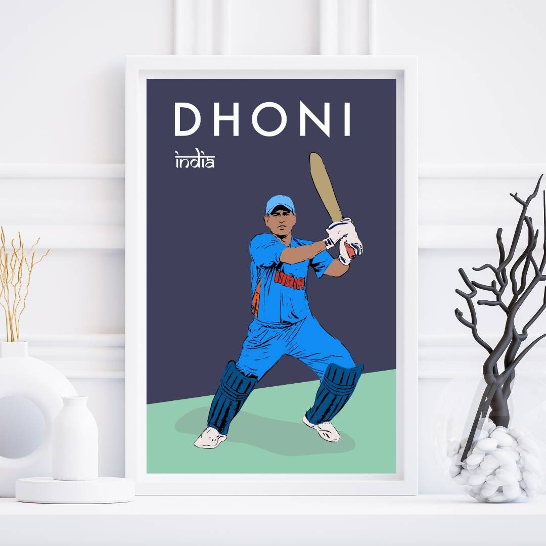 Mahendra Singh Dhoni Poster, Cricket Legend Artwork, Limited Edition ...