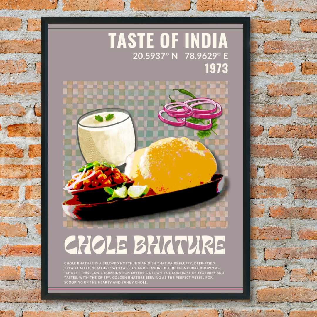 Chole Bhature | India Poster | Desi Art | Kitchen Décor | Food Art ...