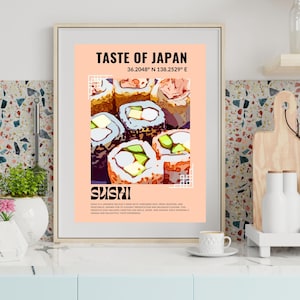 Sushi Print | Japan Poster | Kitchen Décor | Food Art | Eat Sign | Pop ...