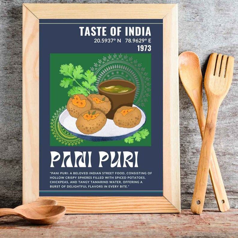 Pani Puri Art | India Poster | Desi Art | Kitchen Décor | Food Art ...