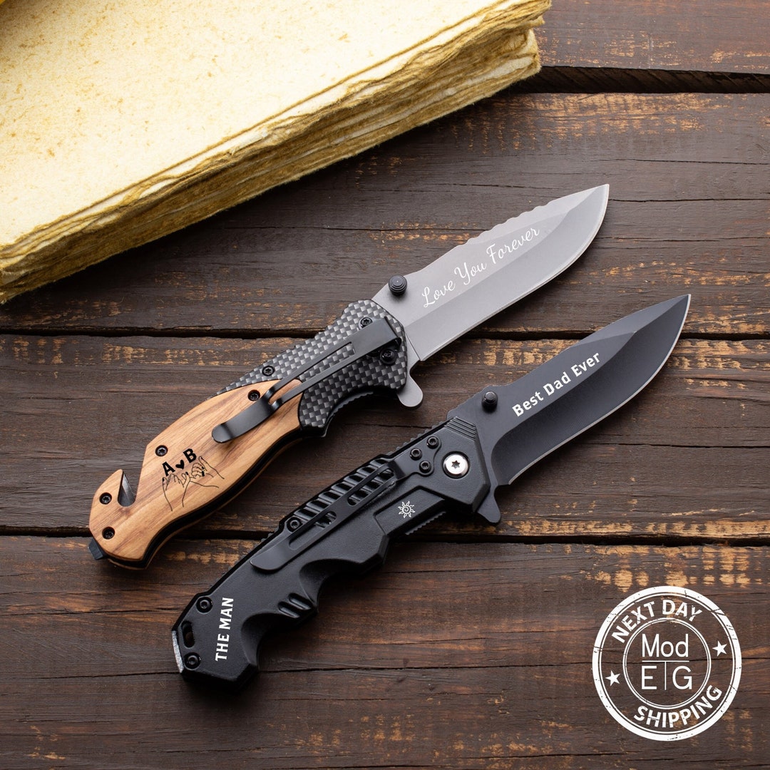 Groomsmen Gift, Folding Knife, Anniversary Gift, Wedding Gift, Engraved ...