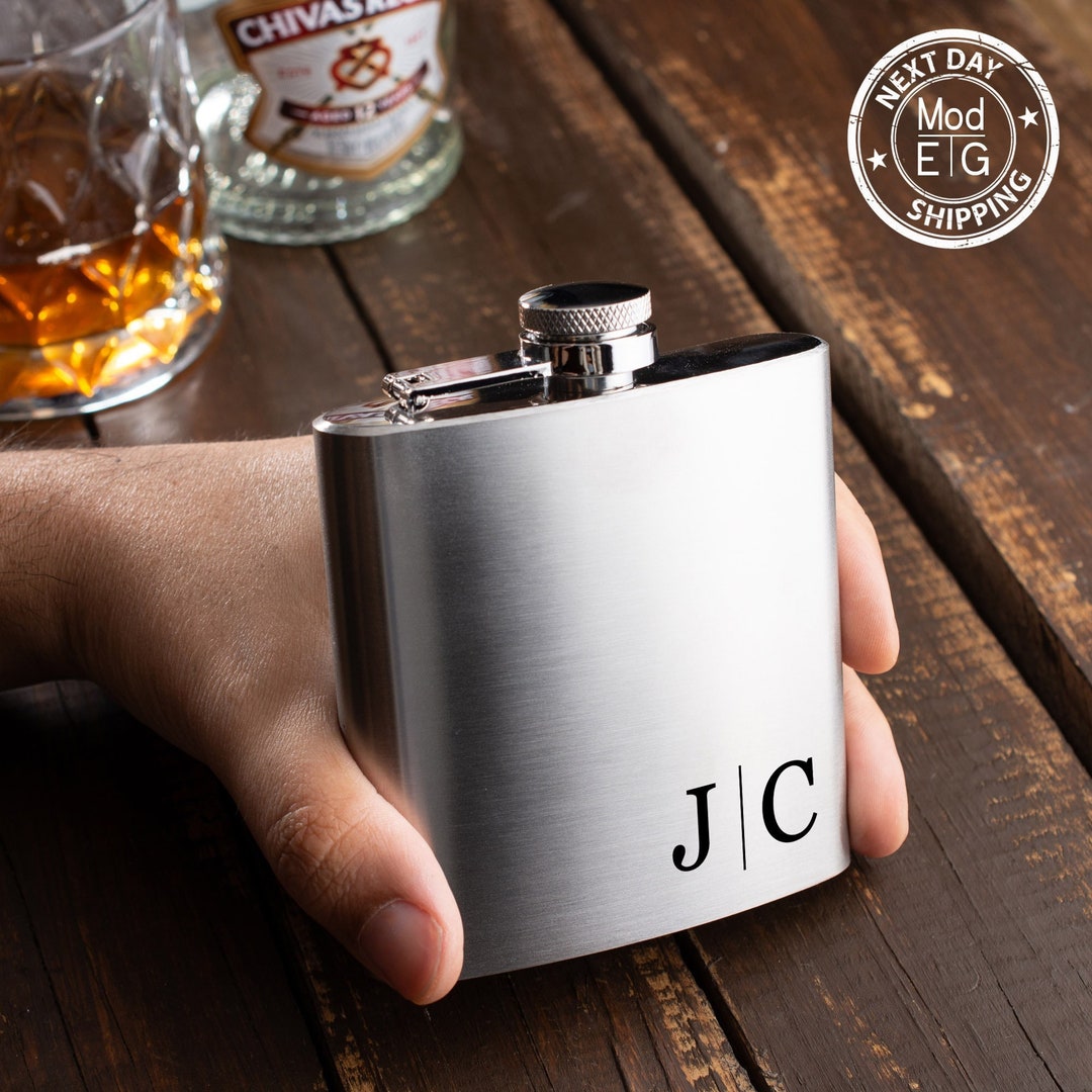 Personalized Leather Flask, Groomsmen Flask, Engraved Flask, Hip Flask ...