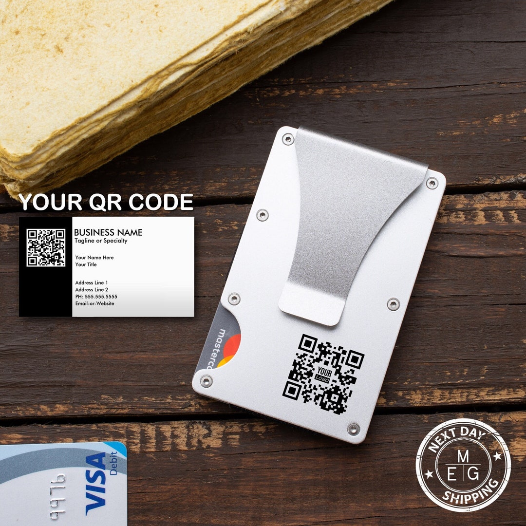 Customizable QR Code Wallet, Personalized Mens Wallet With Smart ...
