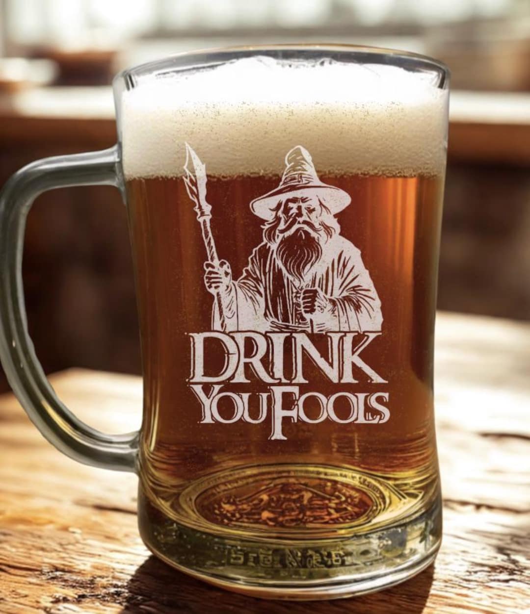 LOTR Tankard - Drink Fools - GLASS- Beer Mug- Gifts for Dad- Gifts for ...