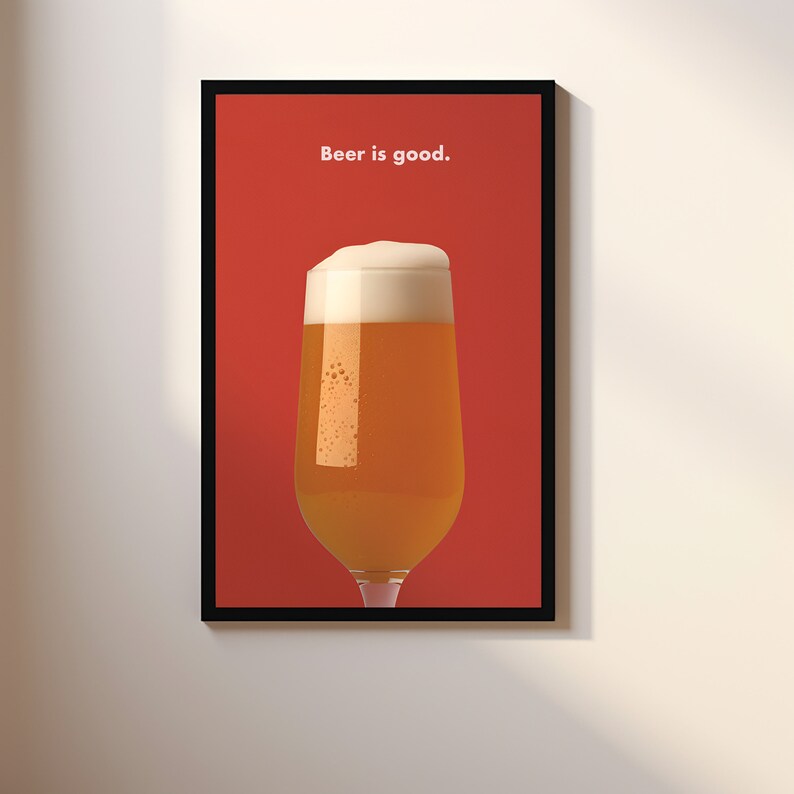 Beer Wall Art, Beer Poster, Bar Wall Decor, Alcohol Wall Art, Beverage ...