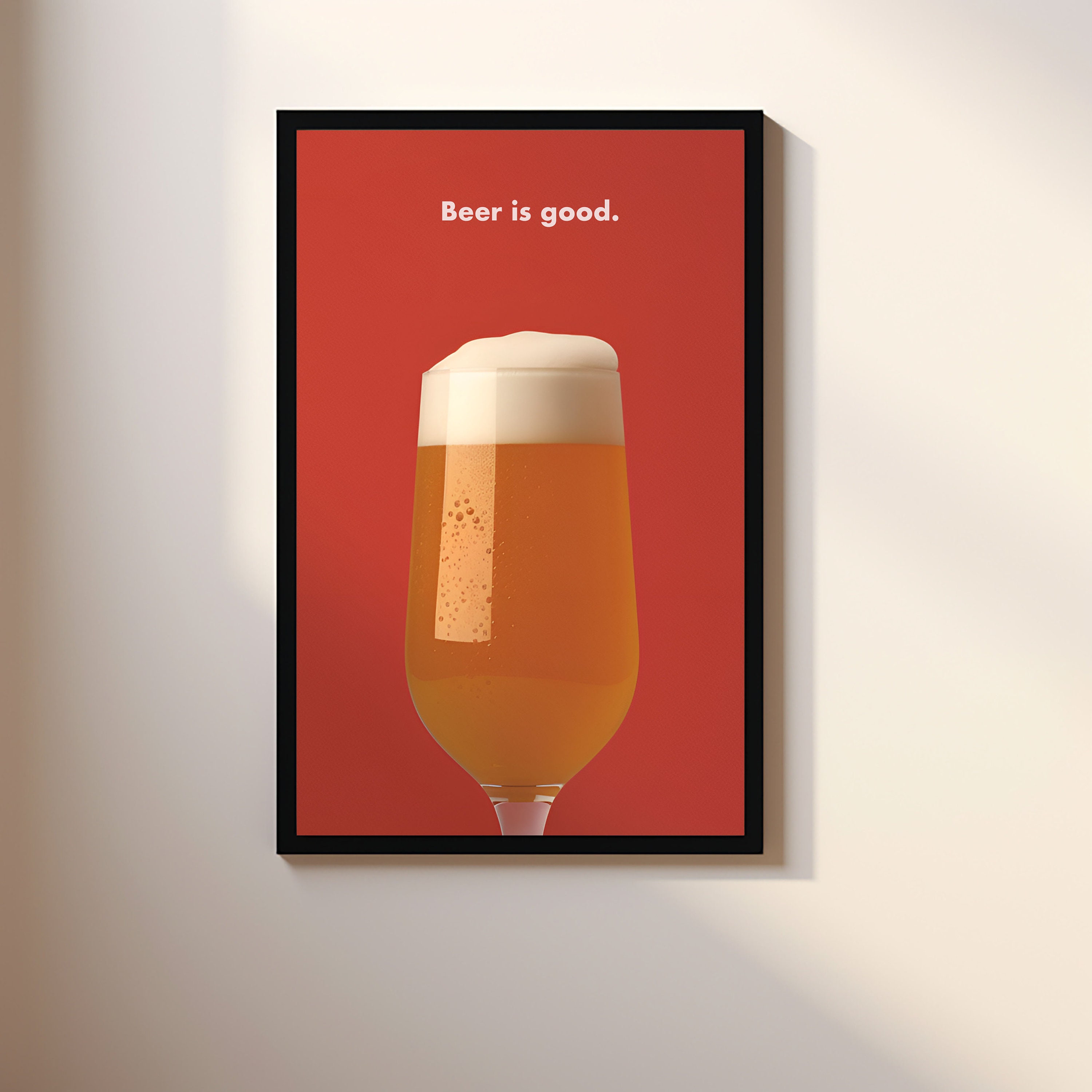 Beer Wall Art, Beer Poster, Bar Wall Decor, Alcohol Wall Art, Beverage ...
