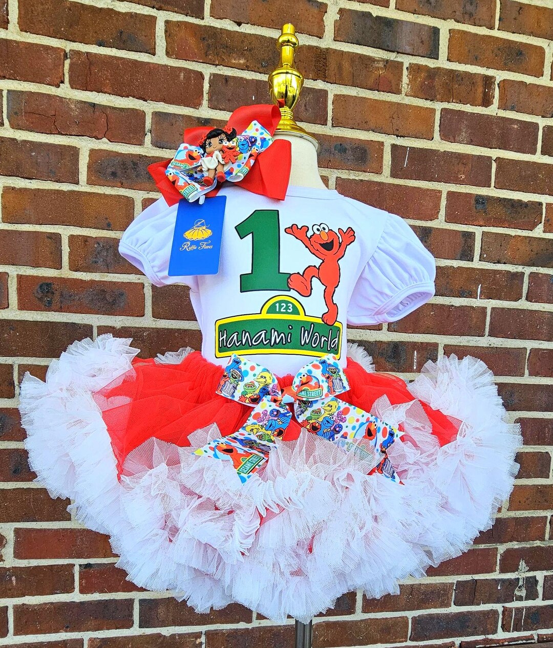 Red Elmo Tutu Outfit, Personalised Red Birthday Outfit for Girls, First Birthday Tutu, Elmo Tutu ...