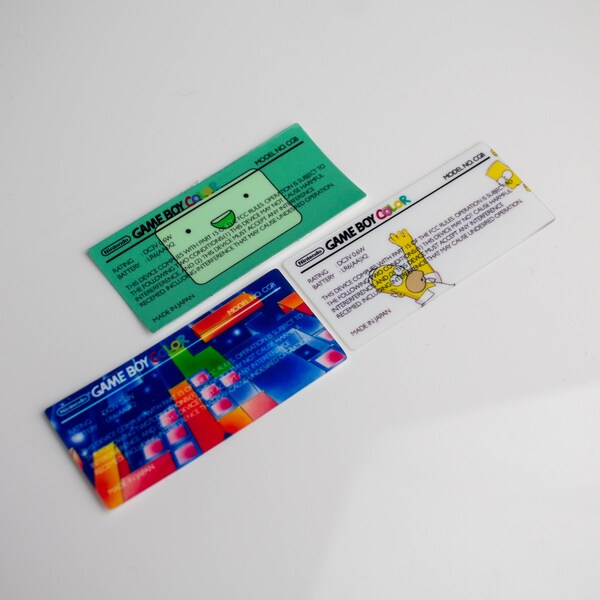 Gameboy Color Back Information Sticker - Etsy