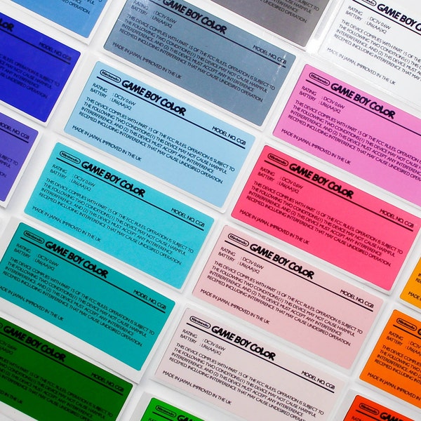 Gameboy Color Back Information Sticker - Etsy