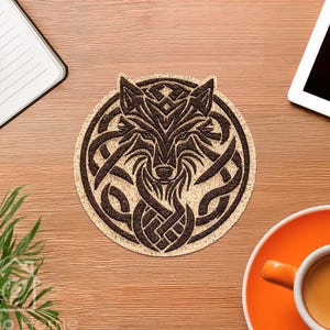 Viking-themed Handmade Cork Coasters Celtic Symbols Pagan Home Decor ...